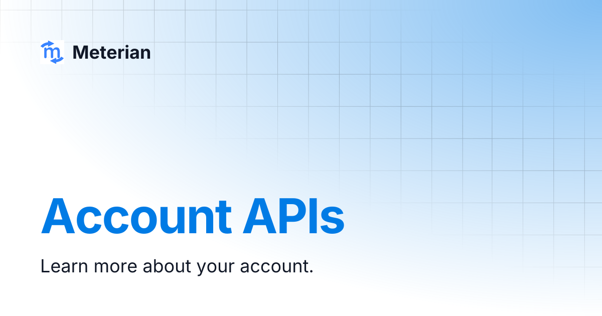 Account APIs | Meterian