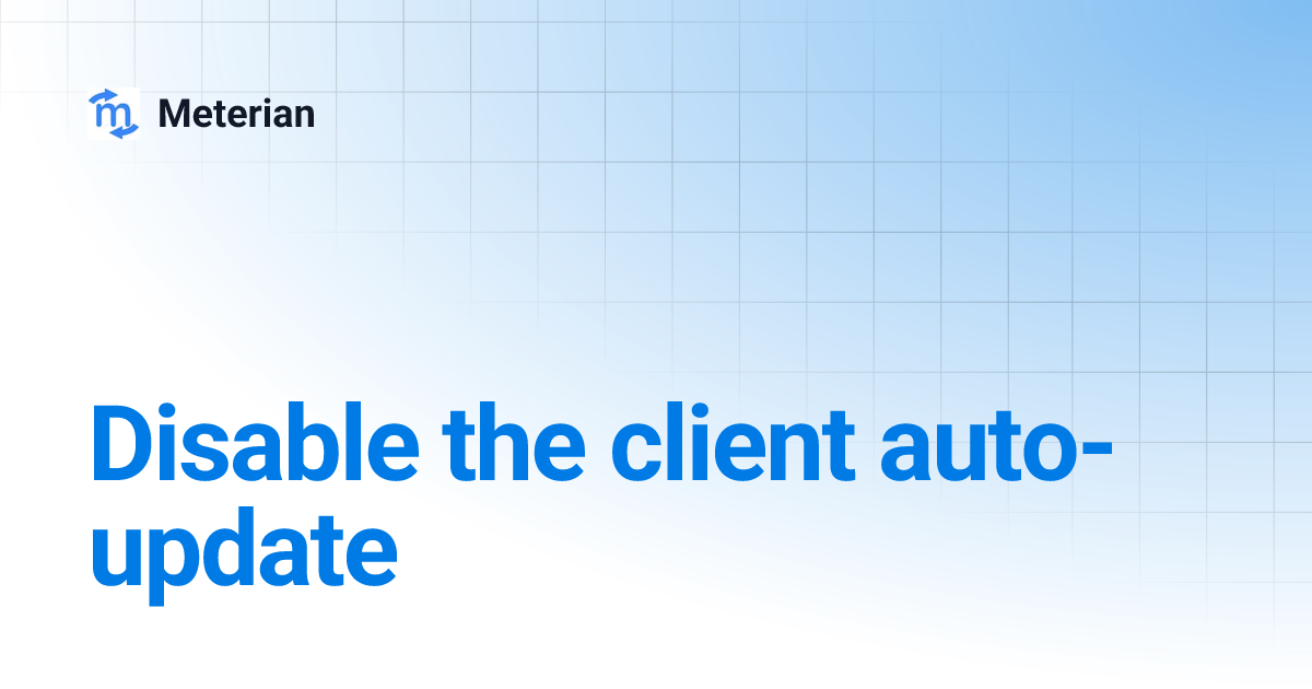 Disable the client auto-update | Meterian